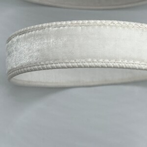 1" Winter White Velvet Ribbon ~ White Dupion Back ~ Wired Edges ~ D ...