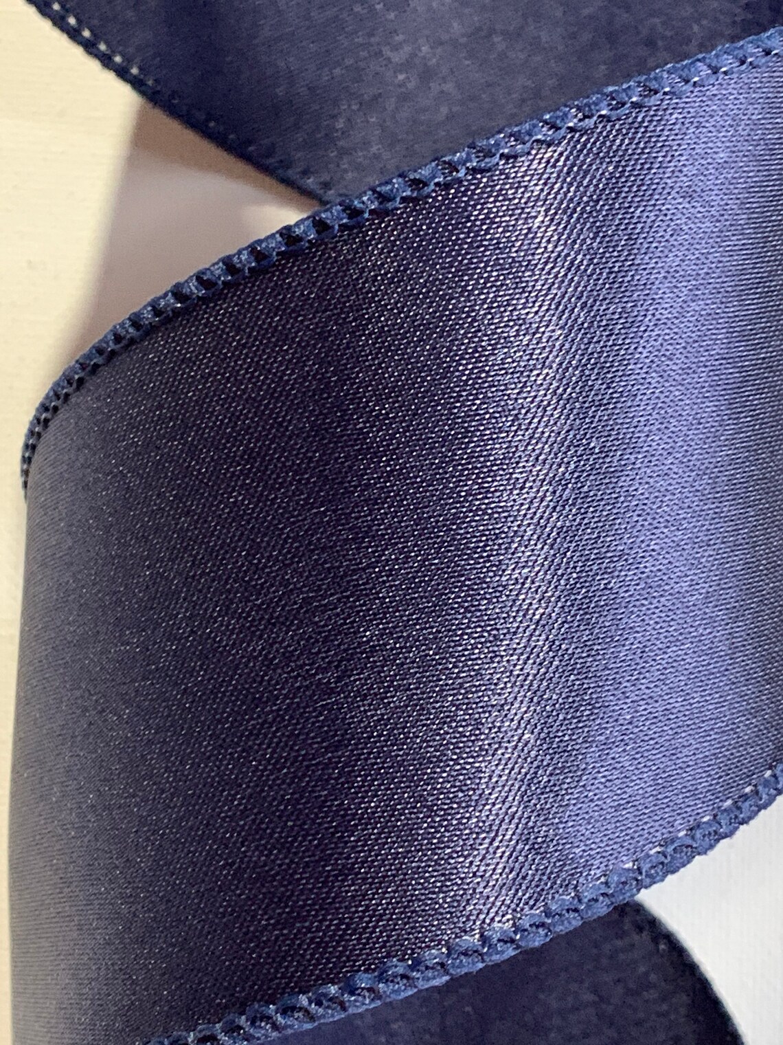 2.5 Navy Blue Satin Ribbon Wired Edges 10 Yard Roll - Etsy