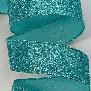 1.5" Dusty Blue Diamond Dust Ribbon ~ Ocean Blue ~ Glitter ~ Farrisilk ...