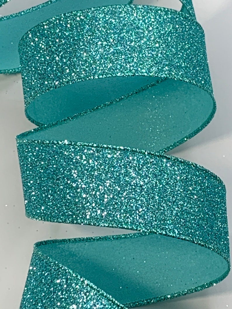 1.5 Dusty Blue Diamond Dust Ribbon Ocean Blue | Etsy