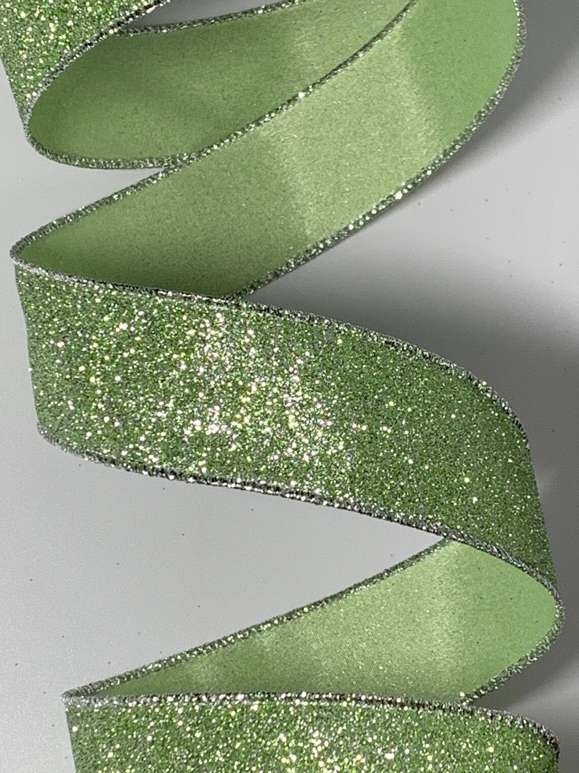 1.5 Mint Green Diamond Dust Ribbon Glitter Farrisilk | Etsy