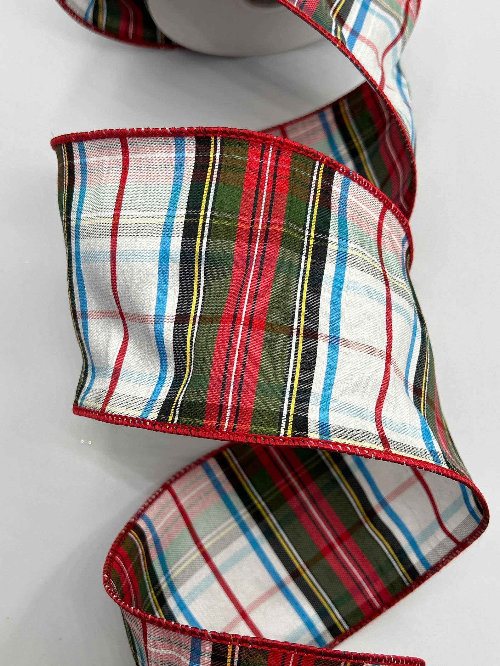 2.5" or 4" Plaid Ribbon ~ Red White Green Blue ~ Soft ~ Wired Edges ...