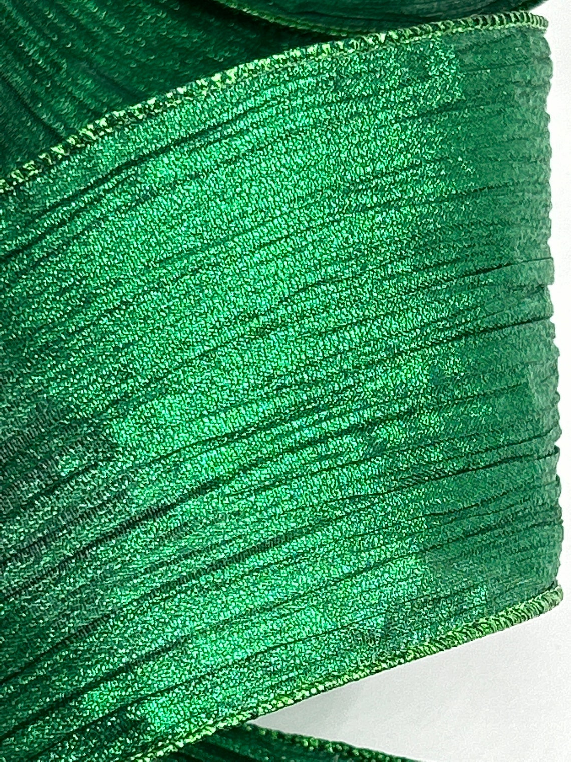 4 Emerald Green Crushed Metallic Lame Ribbon Glimmer - Etsy