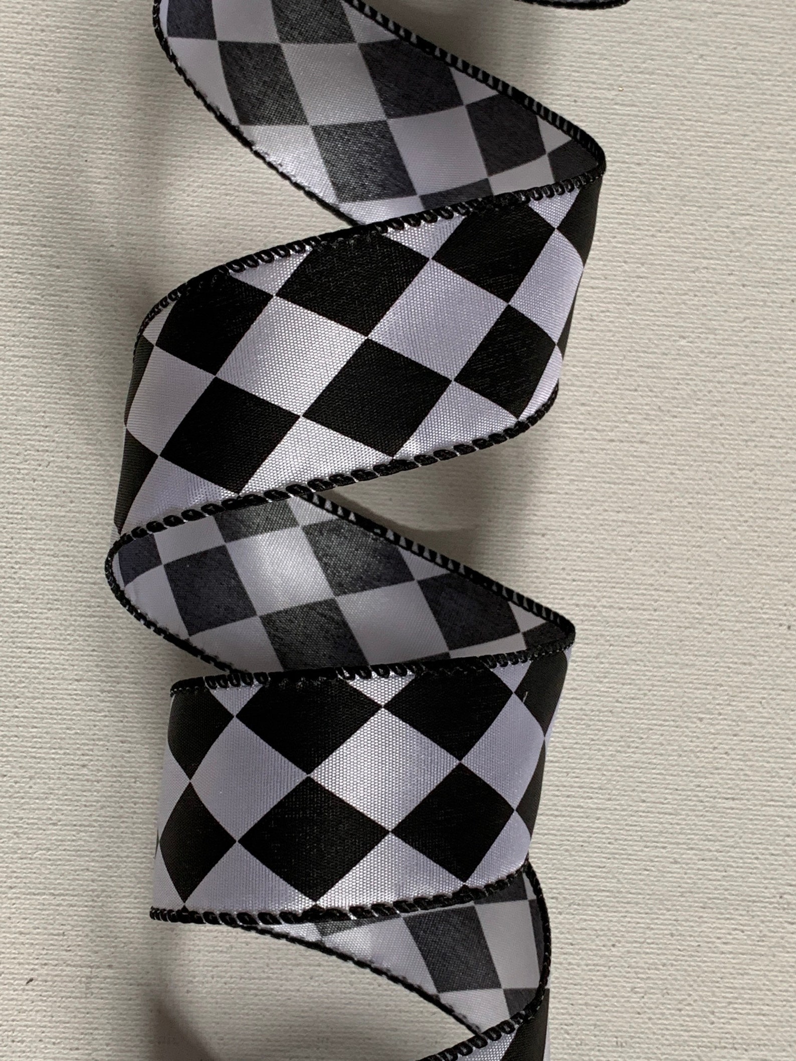 1.5" Black & White Diamonds Ribbon ~ Wired Edges ~ 10 Yard Roll - Etsy