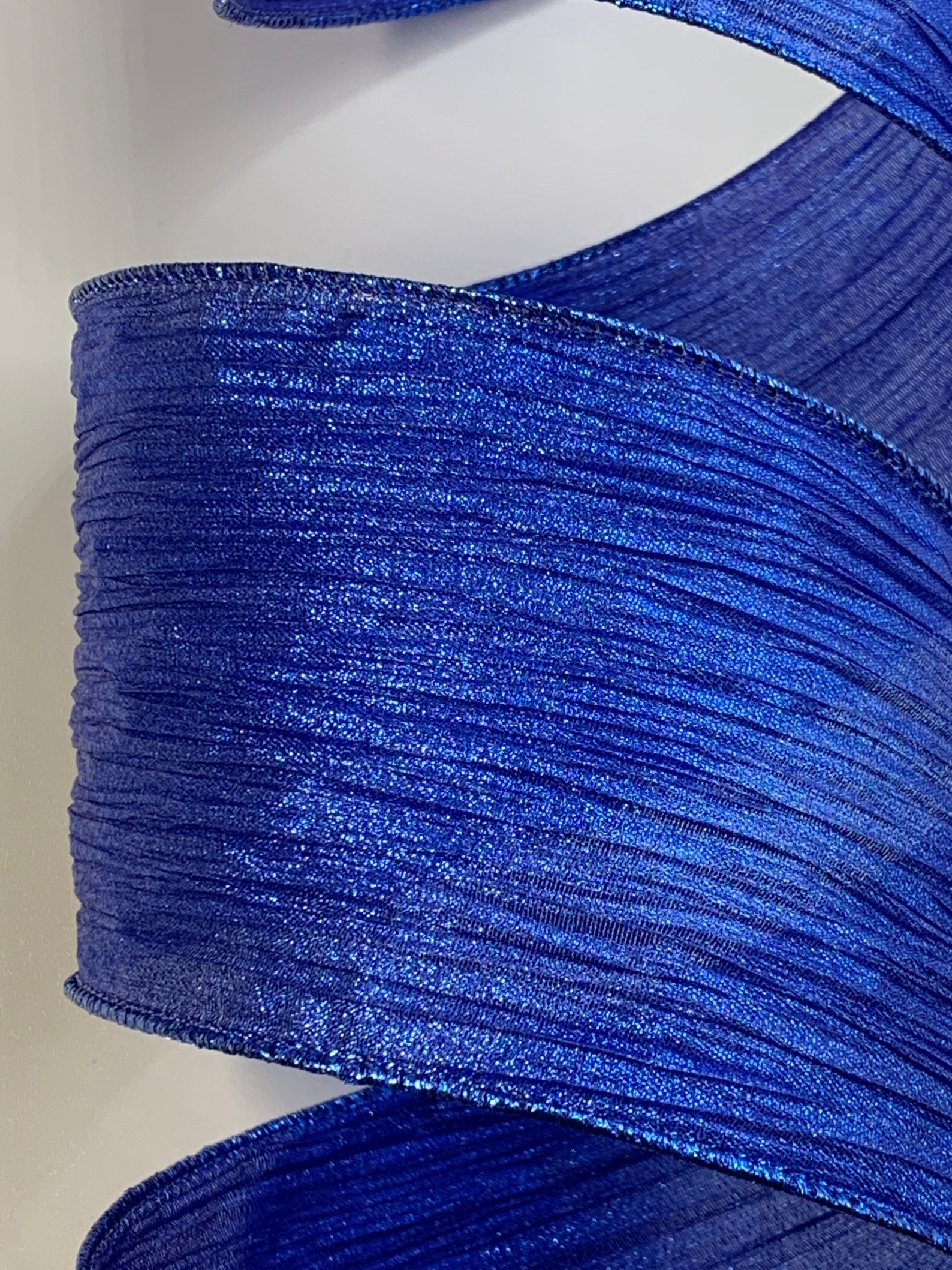 2.5 or 4 Royal Blue Crushed Metallic Lame Ribbon - Etsy