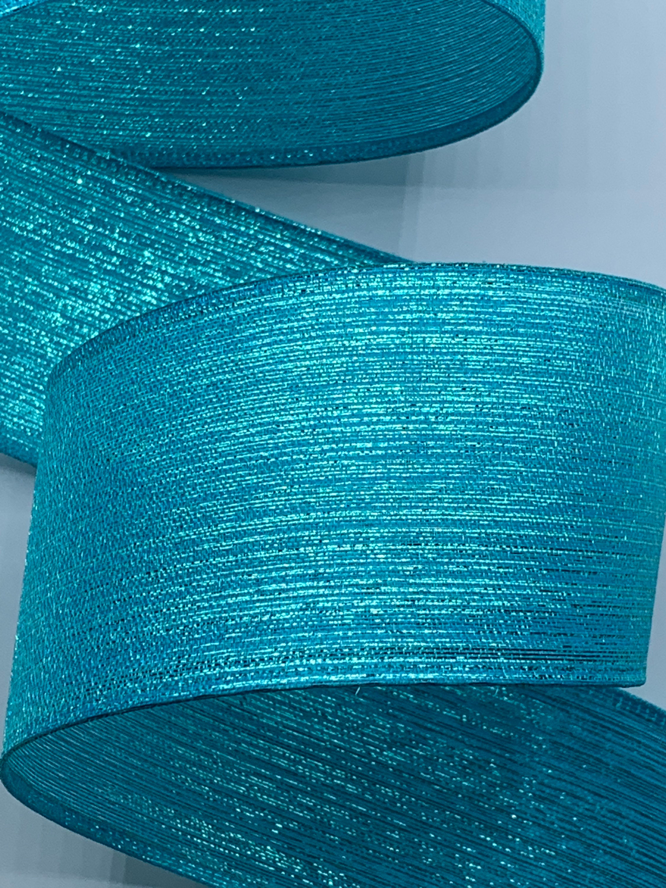 2.5 Metallic Turquoise Ribbon Textured Wired Edges - Etsy