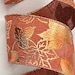 2.5" Rust Linen Ribbon ~ Raised Metallic Copper Leaves ~ Wired Edges ...