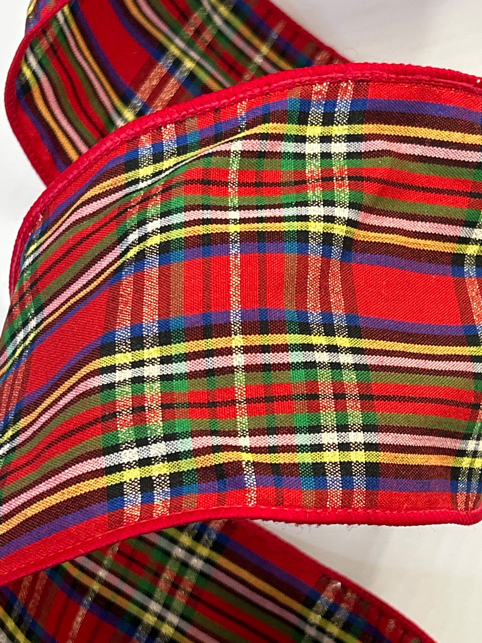 4 Traditional Plaid Ribbon Red Yellow Blue Green White - Etsy