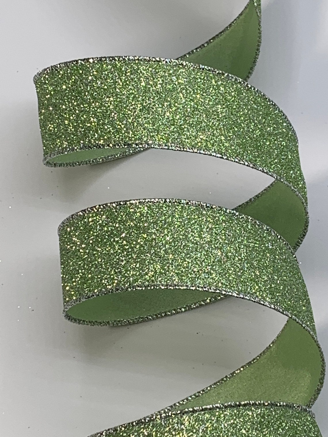 1.5 Mint Green Diamond Dust Ribbon Glitter Farrisilk | Etsy