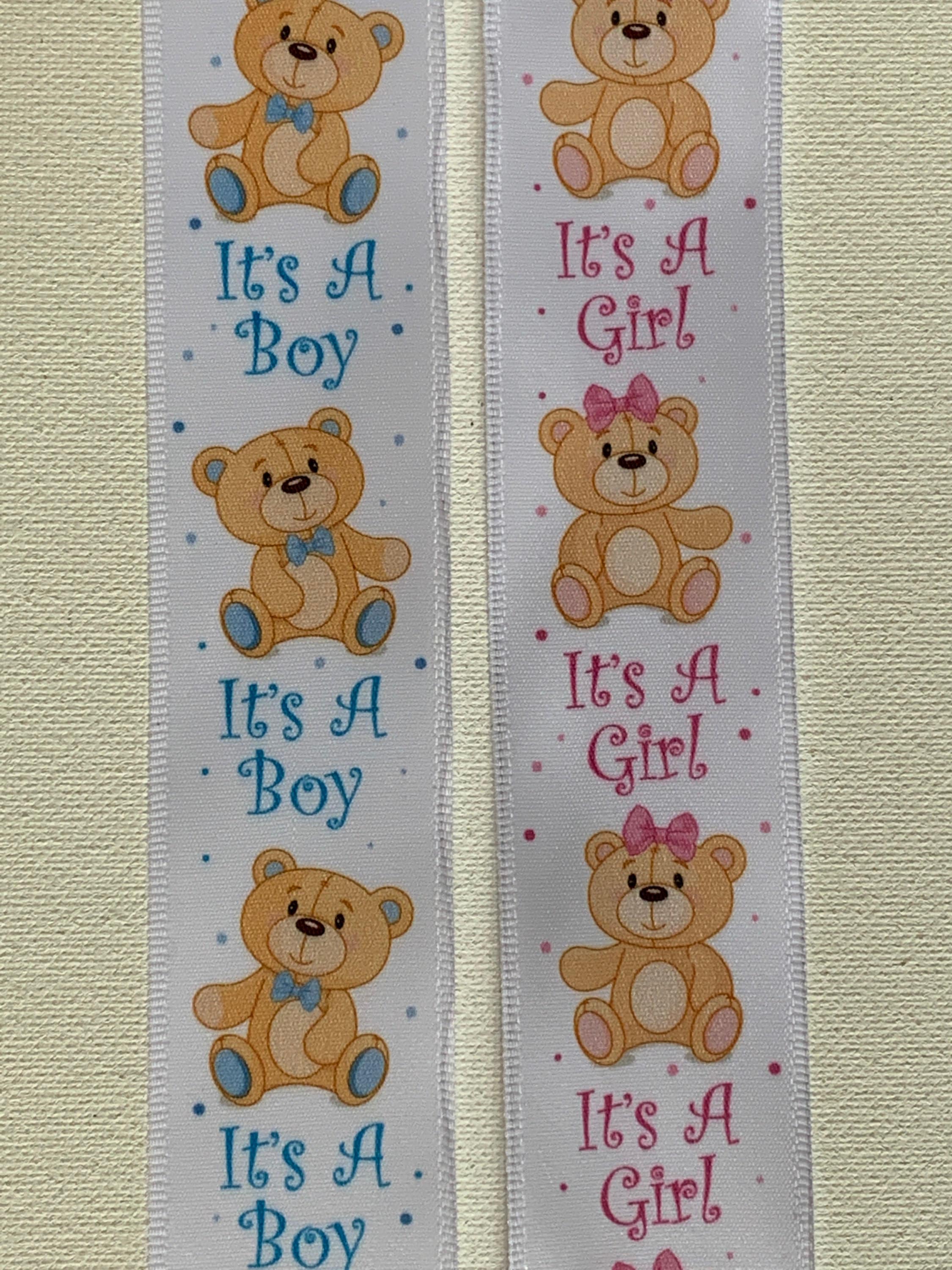 1.5 Satin Baby Ribbon Teddy Bears It's A Girl | Etsy
