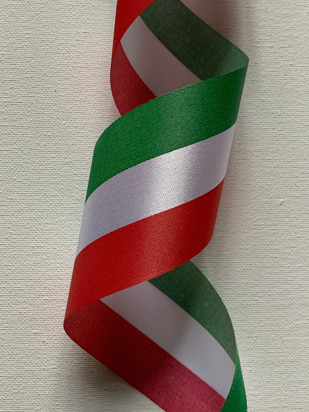 2.5 Tri-stripe National Ribbon Red White Green Not - Etsy