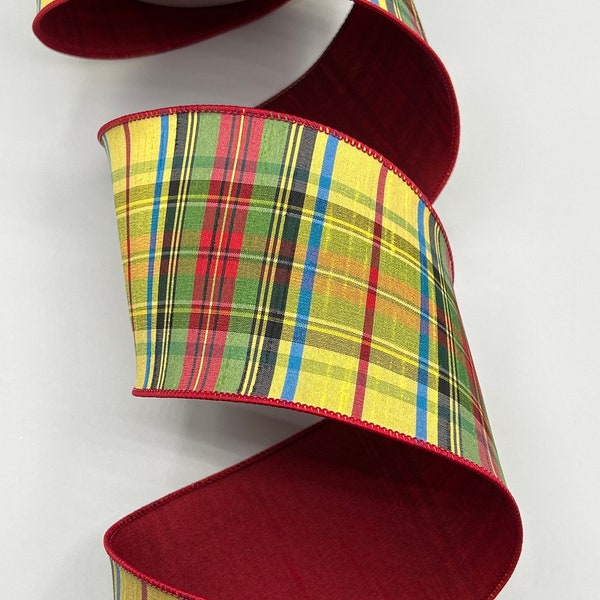 Yellow Plaid Ribbon - Etsy