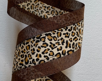 Leopard Print Wired Ribbon by the Roll 2.5 X 10 YARD - Etsy