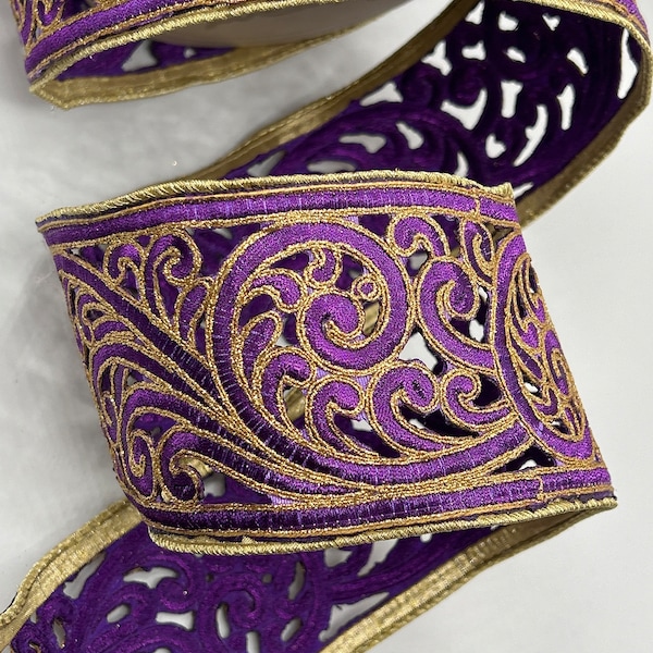 Purple Gold Ribbon - Etsy