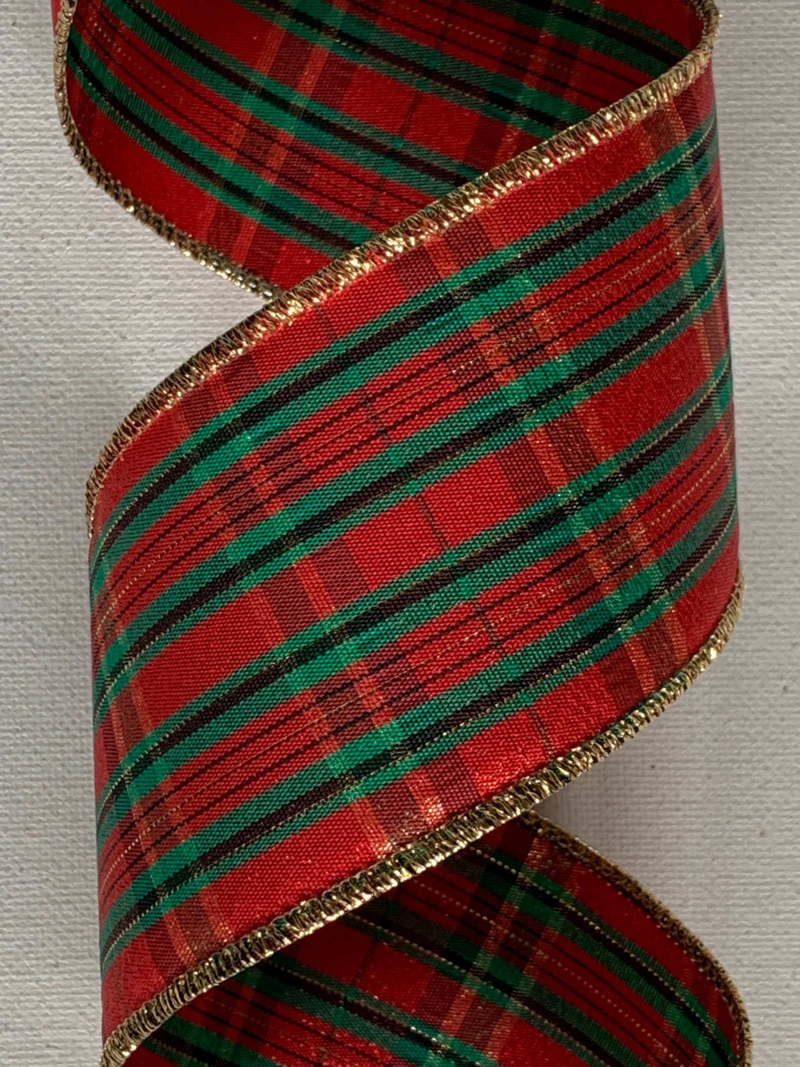2.5" Red Plaid Ribbon ~ Crisp ~ Wired Edges ~ 10 Yard Roll ~ Choice Of ...