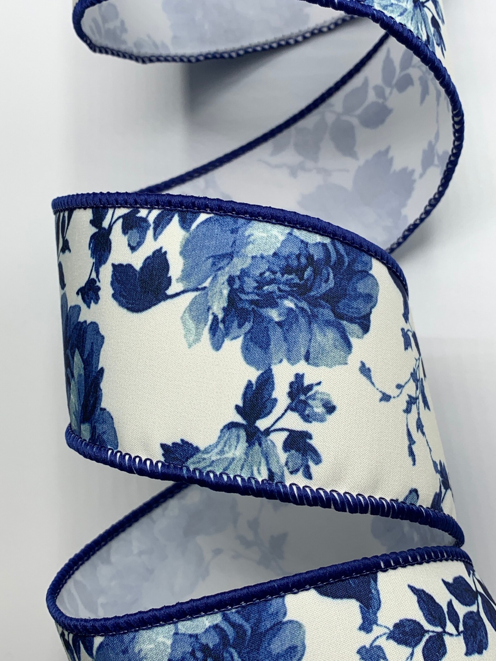 2.5 or 4 Blue Peonies Ribbon Flower Ribbon - Etsy