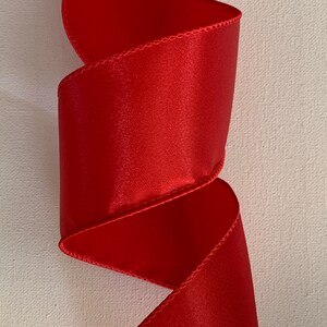 1.5" or 2.5" Red or Scarlet Red Satin Wired Ribbon ~ Wired Edges ~ 10 ...