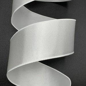 2.5" White Grosgrain Ribbon ~ Textured ~ Sheen ~ Wired Edges ~ 10 Yard ...