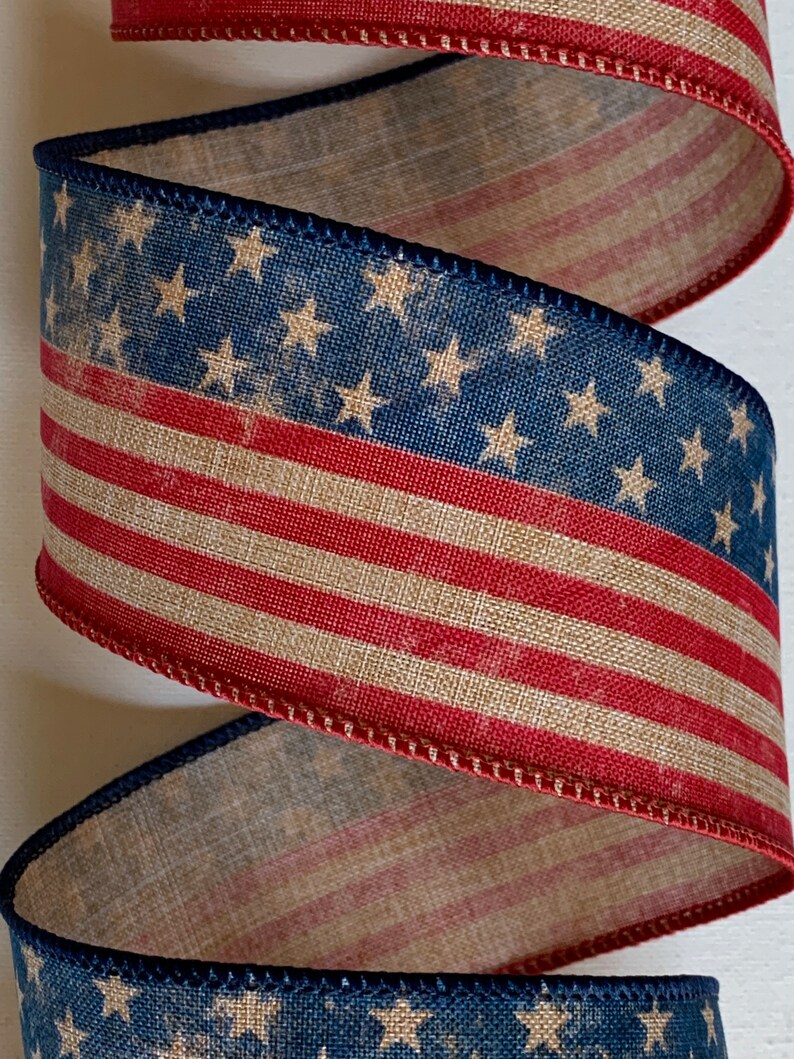 2.5 USA Continuous Vintage Flag Ribbon American Flag - Etsy