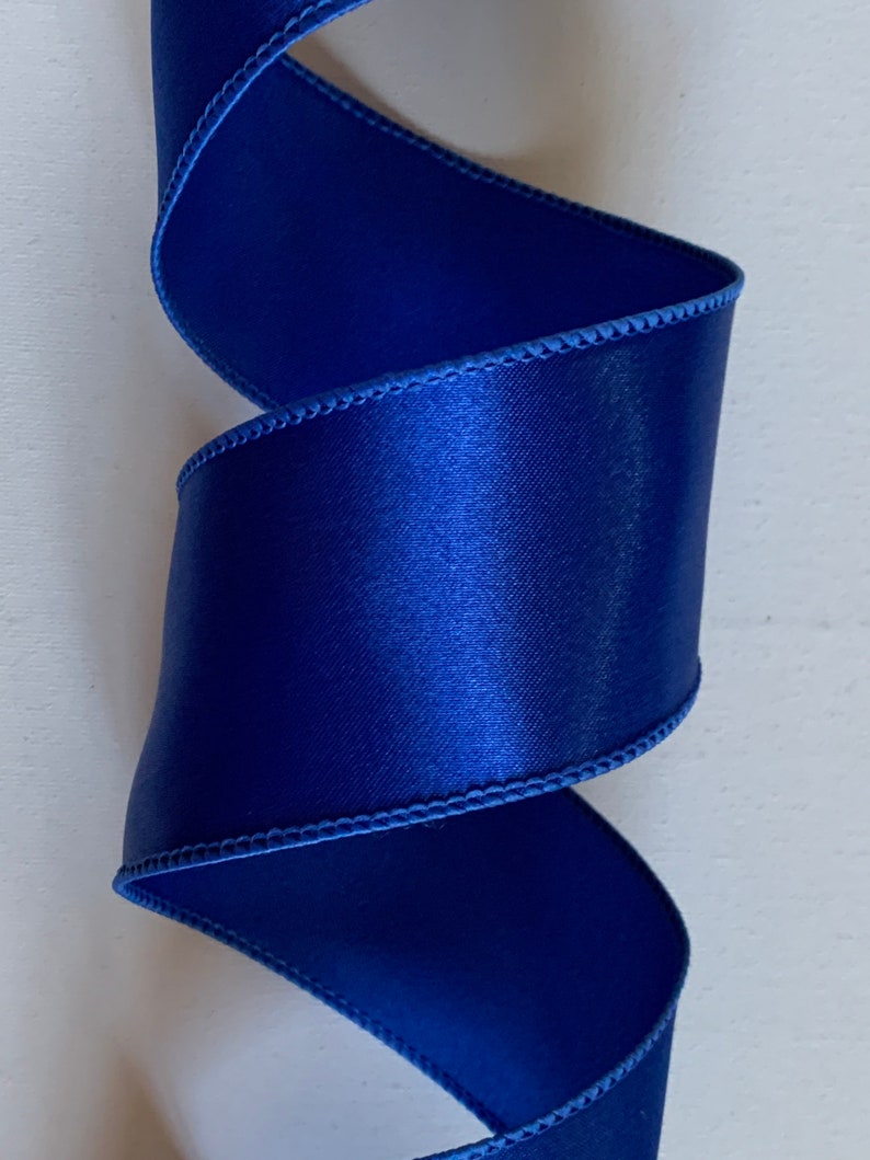 1.5" or 2.5" Royal Blue Satin Wired Ribbon ~ Wired Edges ~ 10 Yard Roll ...