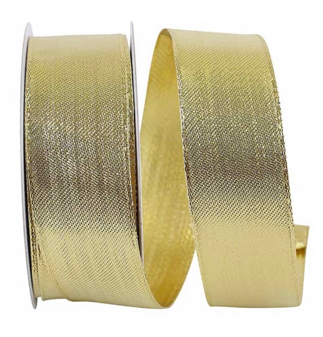 1.5" Gold Woven Metallic Lame Ribbon ~ Wired Edges ~ 25 Yard Roll - Etsy