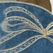 4" Dusty Blue Velvet Ribbon ~ Gold Embroidered Bows ~ Gold Back ~ Wired ...