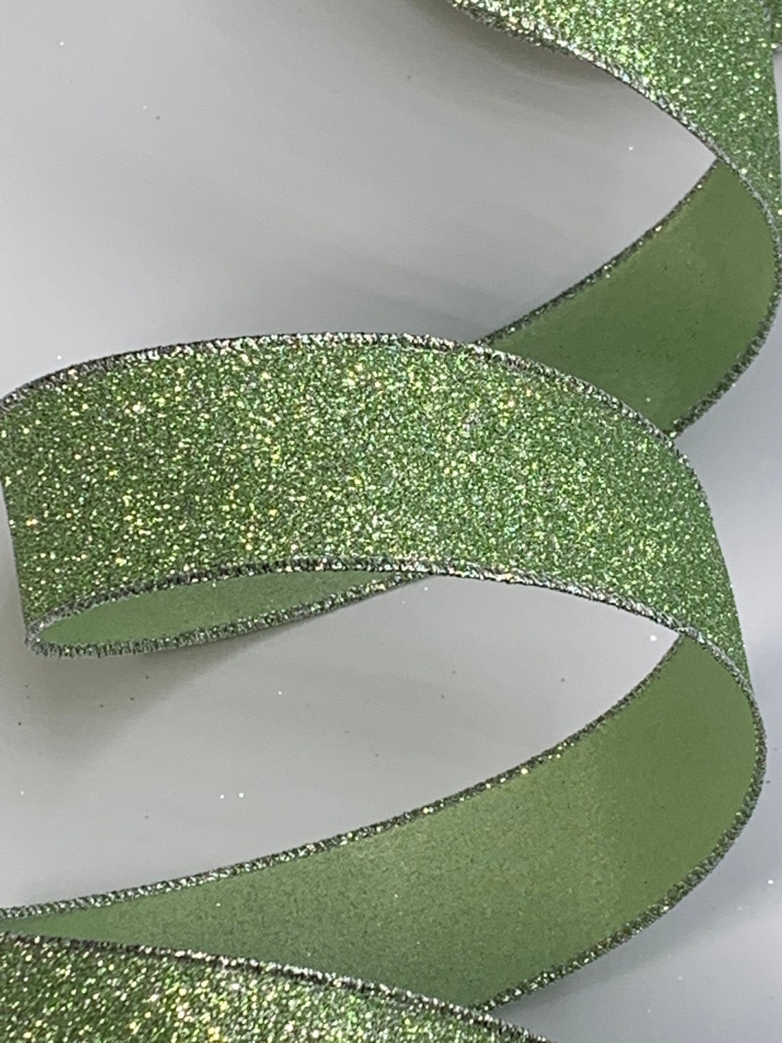 1.5 Mint Green Diamond Dust Ribbon Glitter Farrisilk | Etsy