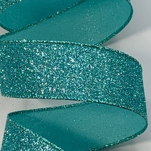 1.5" Dusty Blue Diamond Dust Ribbon ~ Ocean Blue ~ Glitter ~ Farrisilk ...