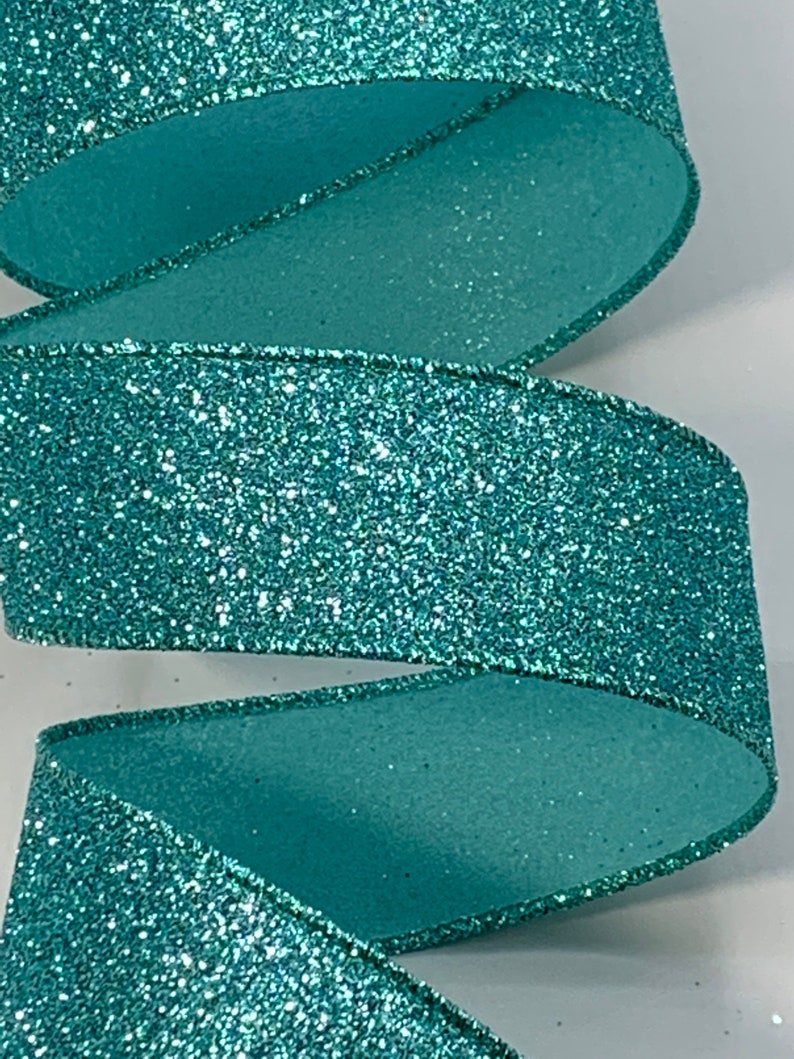 1.5 Dusty Blue Diamond Dust Ribbon Ocean Blue | Etsy