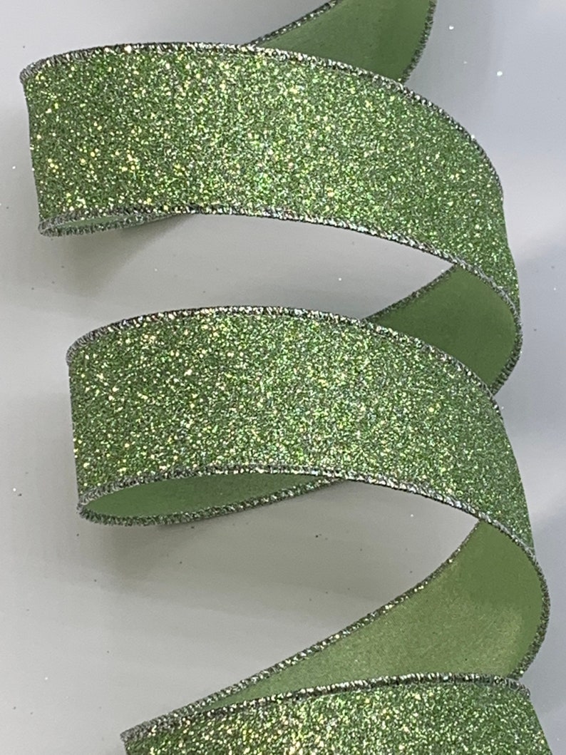 1.5 Mint Green Diamond Dust Ribbon Glitter Farrisilk - Etsy