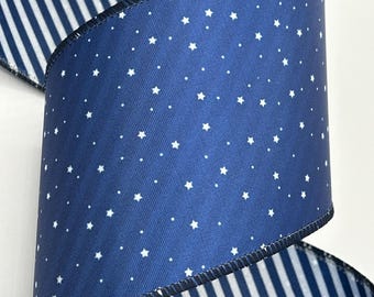 4" Light Blue and Metallic Gold Brocade Ribbon ~wired Edges ~ D Stevens ...