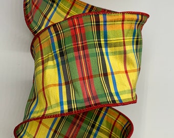 Yellow Plaid Ribbon - Etsy