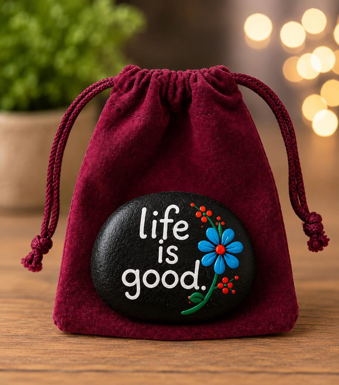 Personalized Pocket Hug Stone, Life is Good Gift, Inspirational Gift ...