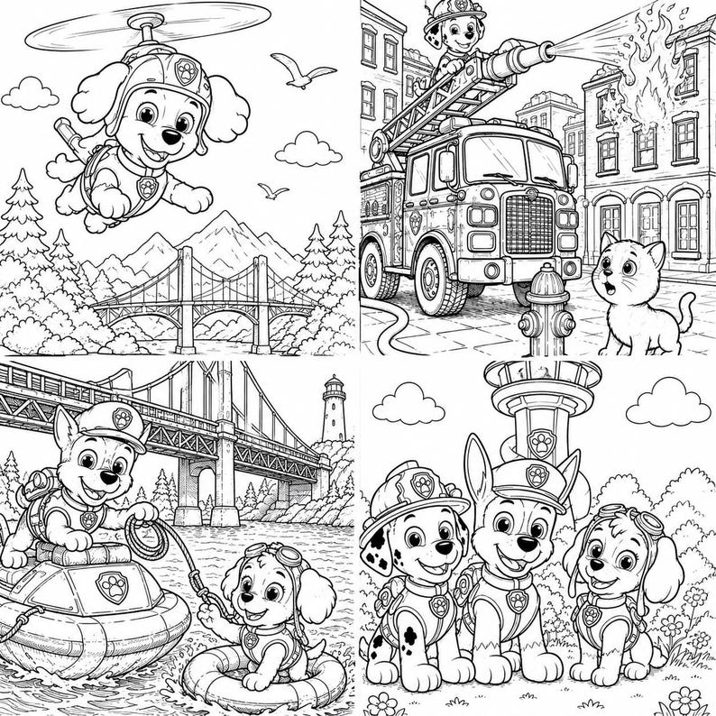 Paw Patrol Coloring Pages Pack | 16 Printable Coloring Pages | Instant ...
