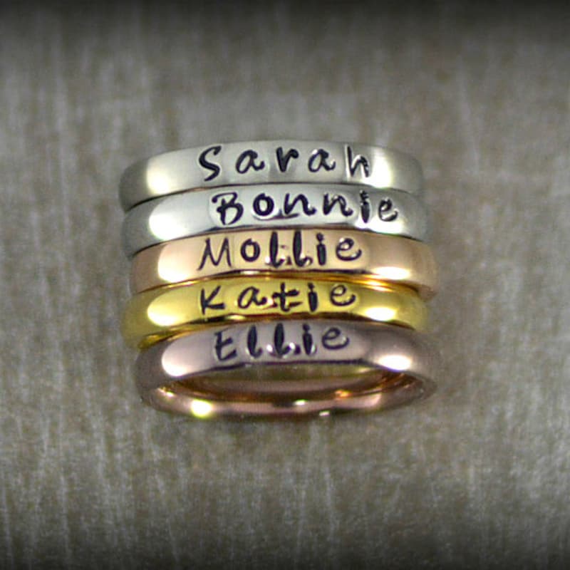 Stackable Name Ring - Etsy