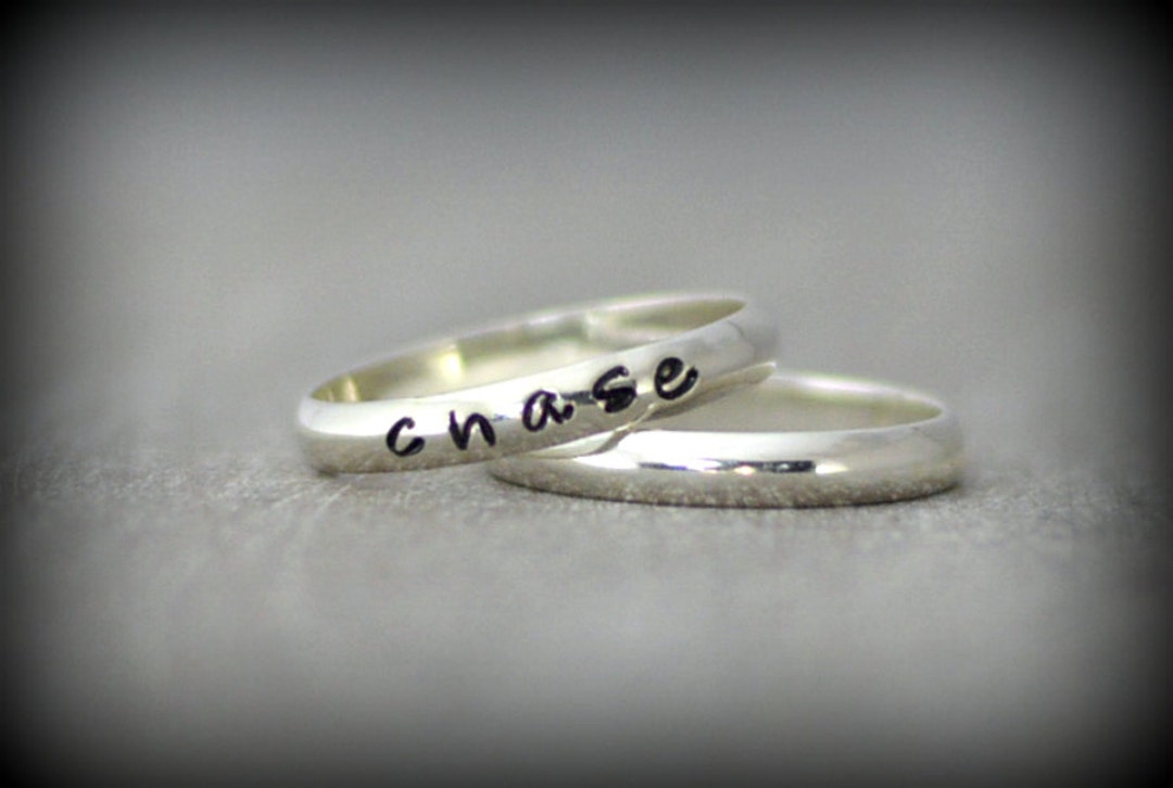 Personalized Sterling Silver Stacking Rings - Minimalist Midi Rings ...