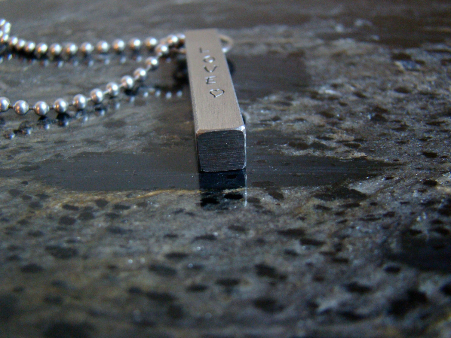 Solid Four Sided Stainless Steel Bar Necklace With 2 Swarvoski - Etsy
