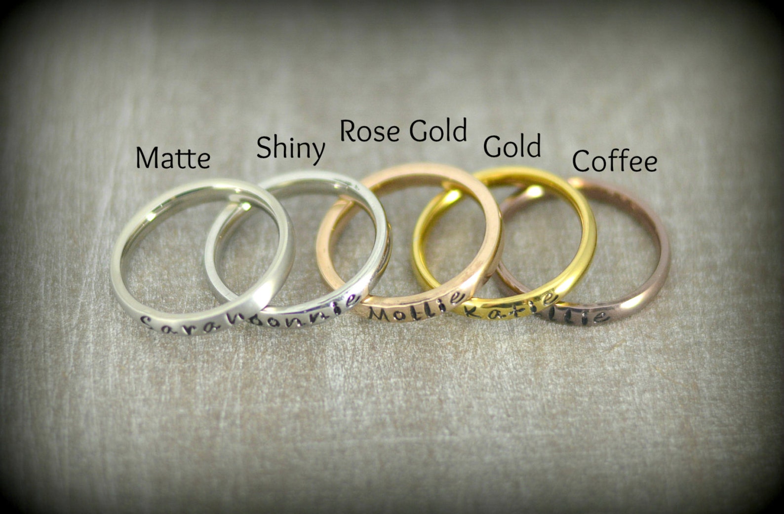 Personalized Stackable Name Ring Stacking Rings Dainty - Etsy