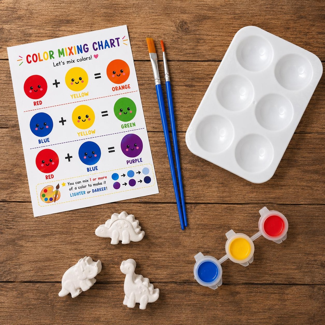 Dinosaur Paint Kit for Kids | Color Mixing Craft Activity, Learn ...