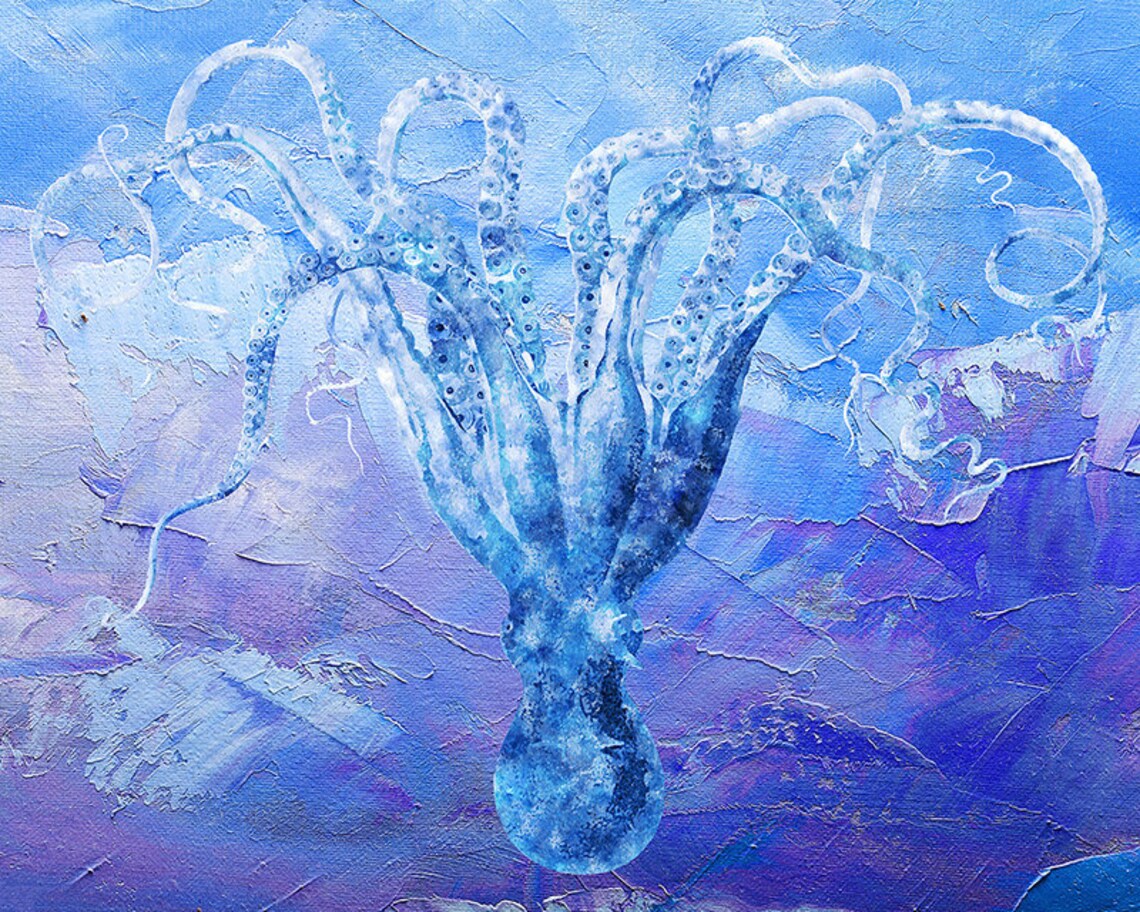 Blue Octopus Art Instant Download Octopus Print Bathroom - Etsy