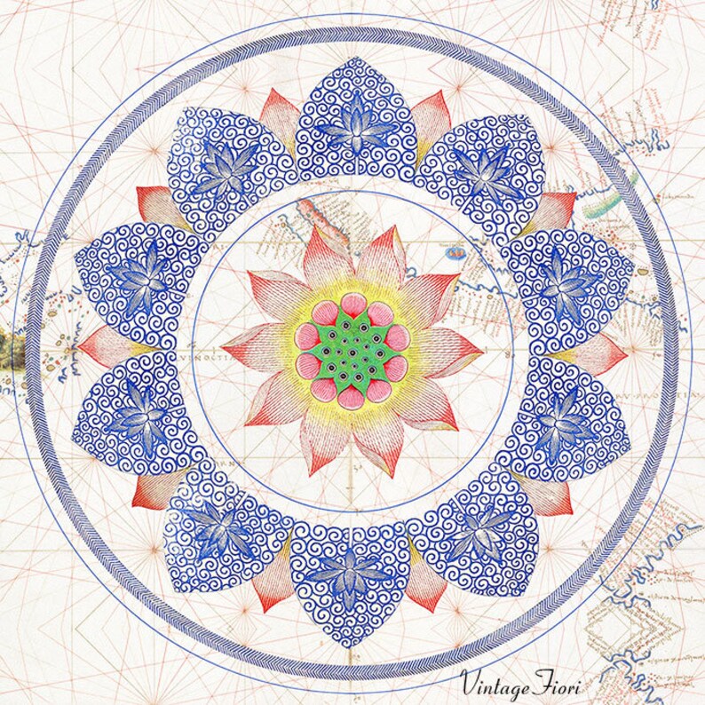 Lotus Illustration, Mandala Printable, Yoga Print, Custom Wall Art ...