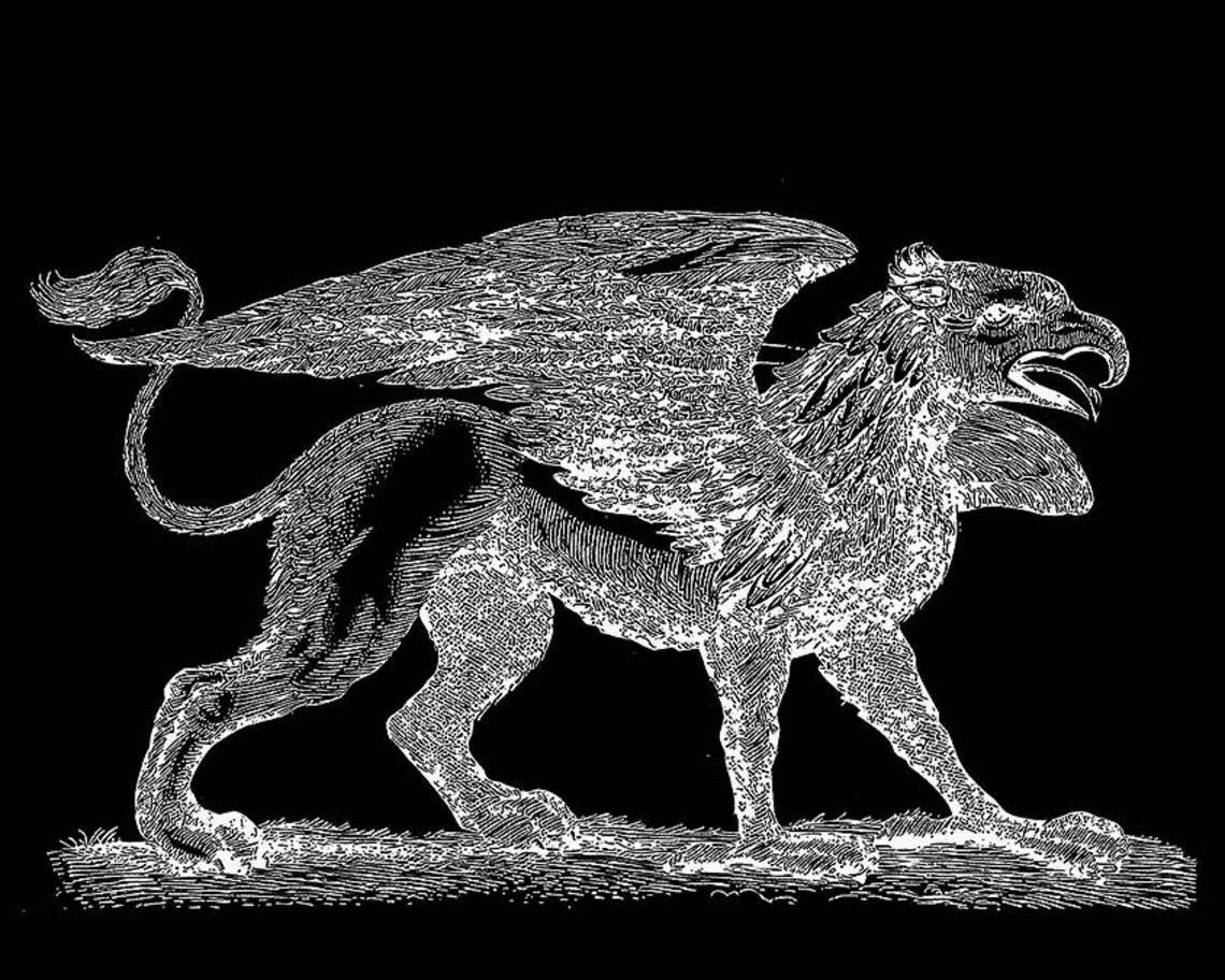 Griffin Printable Art, Antique Illustration, Gryphon Mythological Art ...