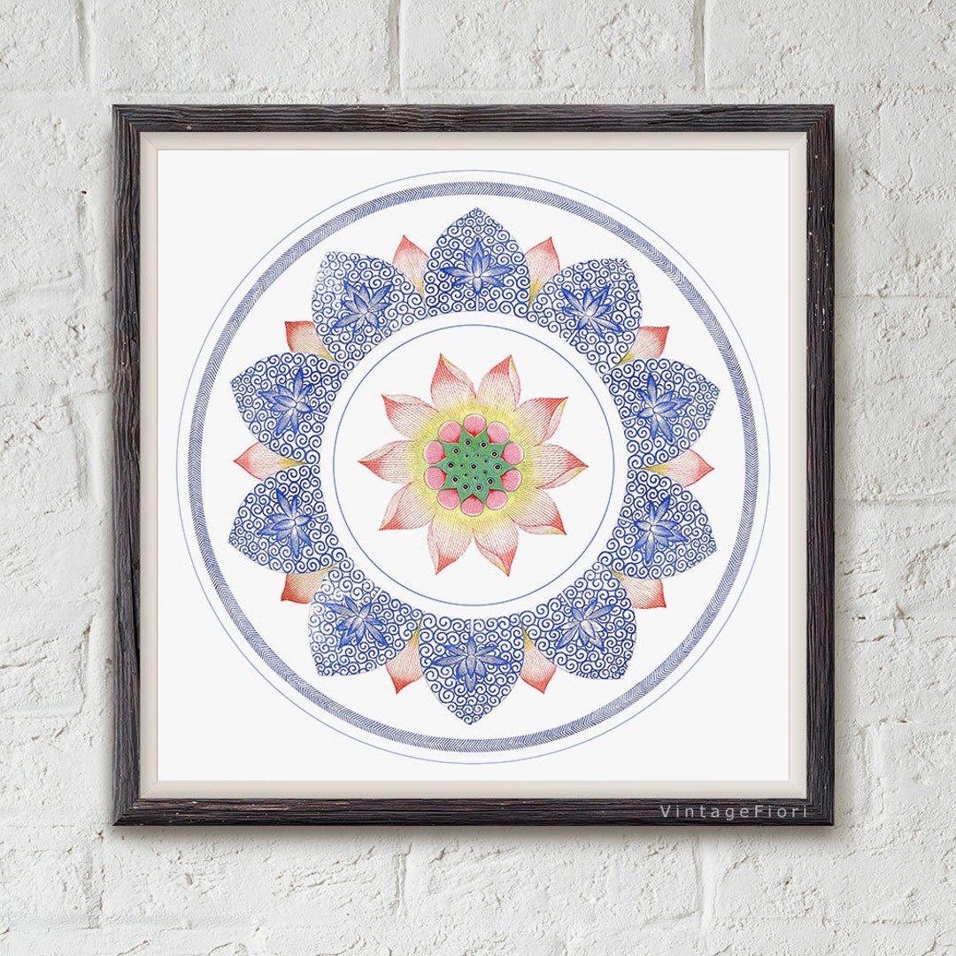 Lotus Illustration, Mandala Printable, Yoga Print, Custom Wall Art ...