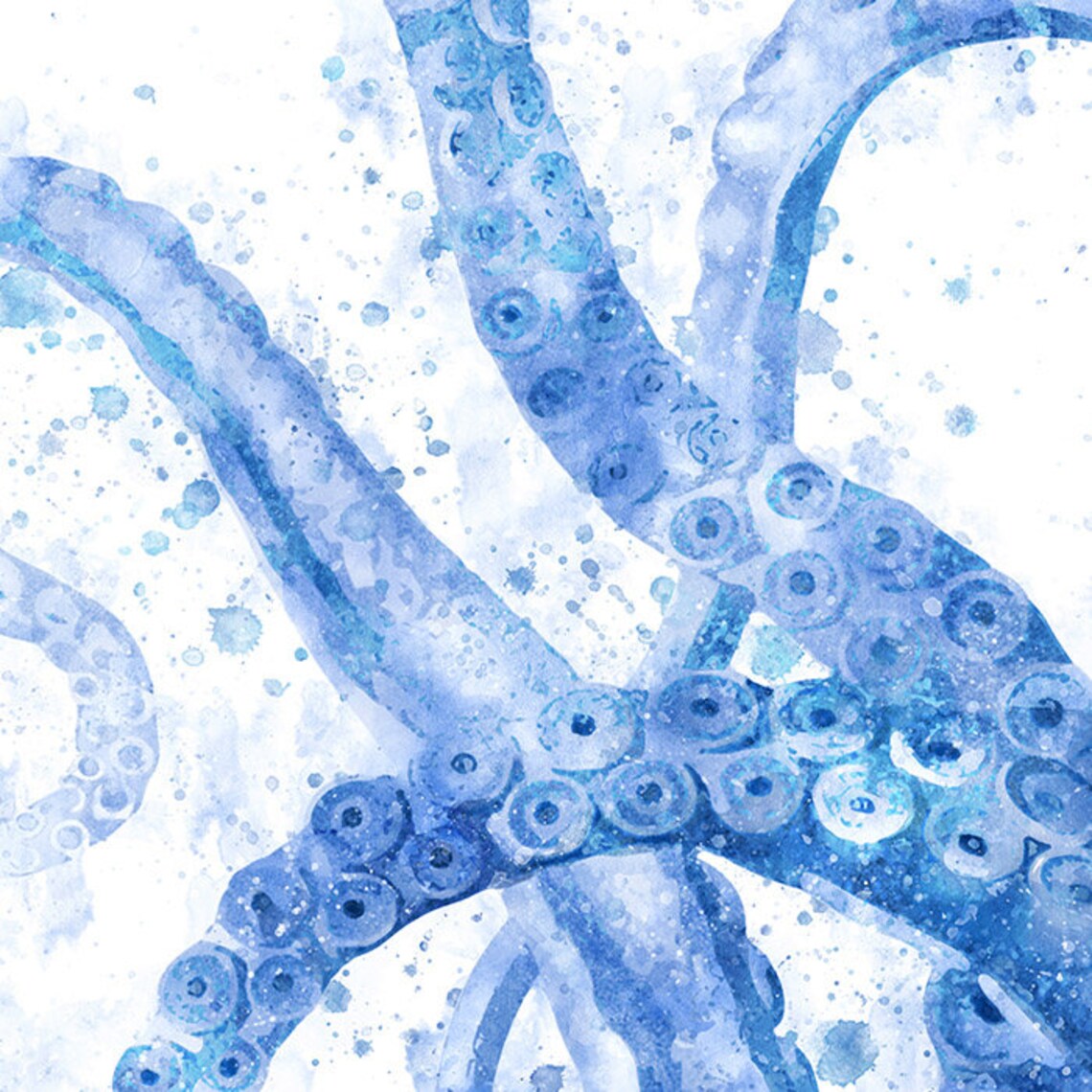 Blue Octopus Art Instant Download Octopus Print Bathroom - Etsy