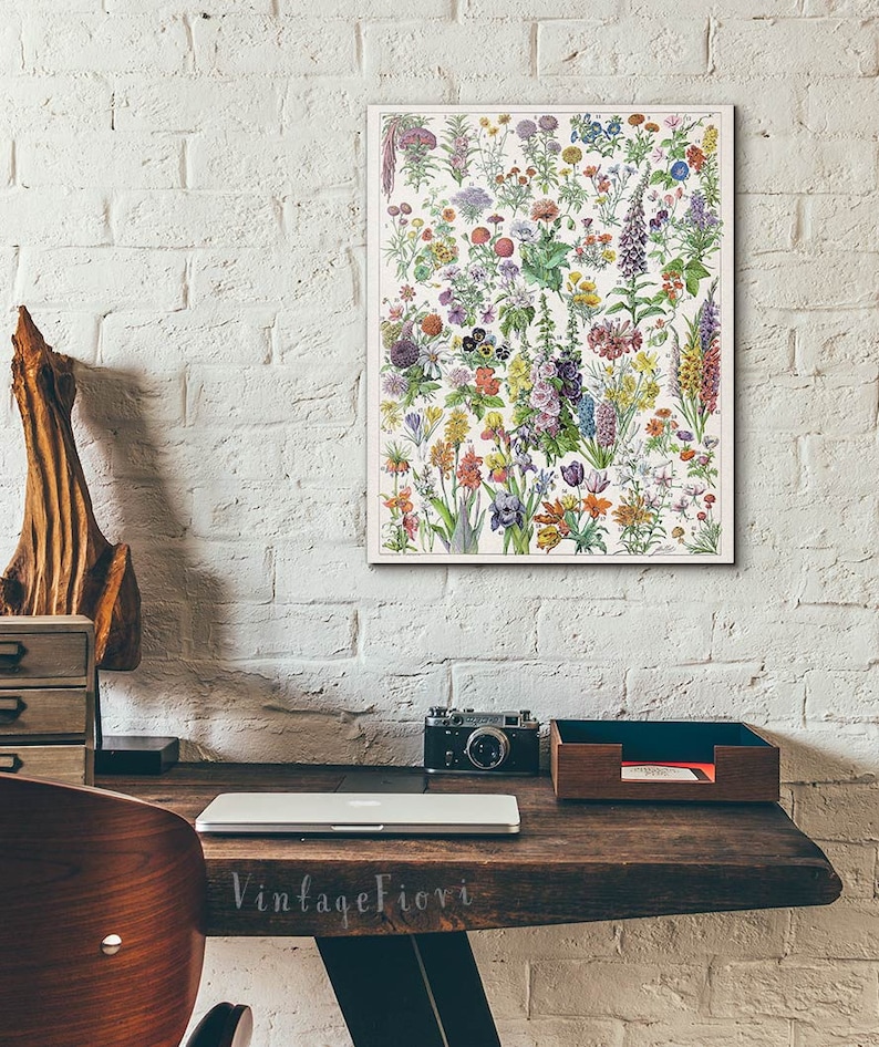 Botanical Printable Wall Art, Kitchen Decor, Flower Chart, Vintage ...