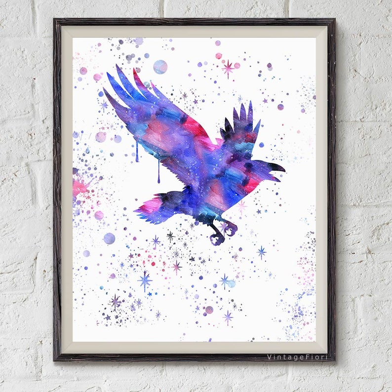 Crow Printable Raven Wall Art Bird Decor Etsy