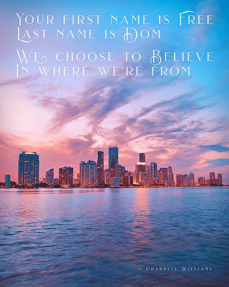 Custom Quote Print Motivational Wall Decor Miami Florida - Etsy