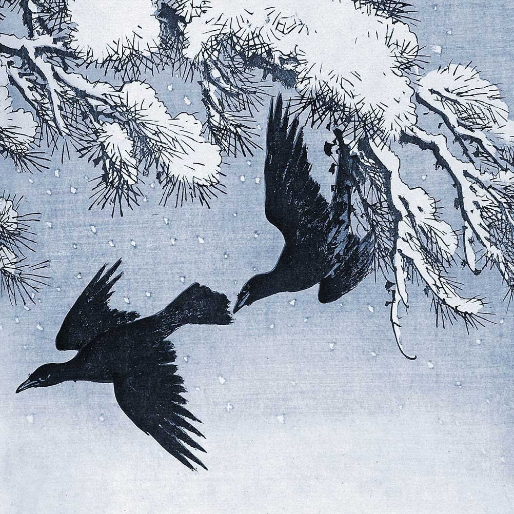 Raven Printable, Japanese Wall Art, Ukiyo E Print, Winter Decor - Etsy