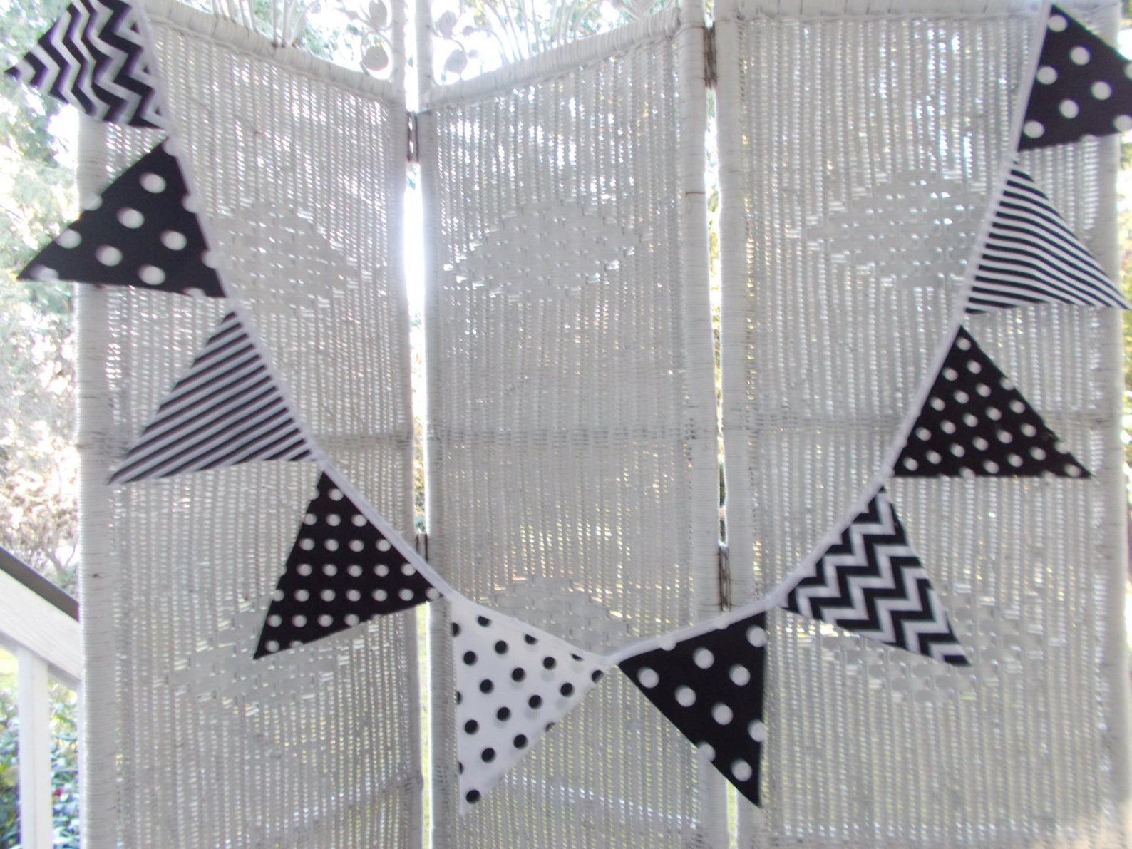 Fabric Banner/bunting in Black and White - Etsy