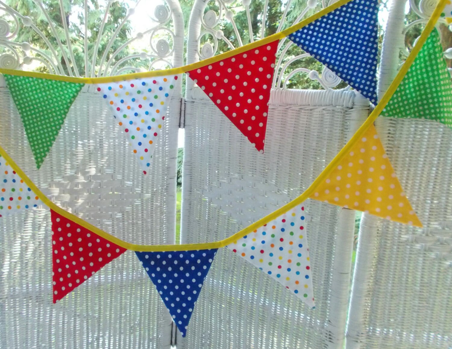 Fabric Banner Primary Colors in Polka Dots Birthday photo | Etsy